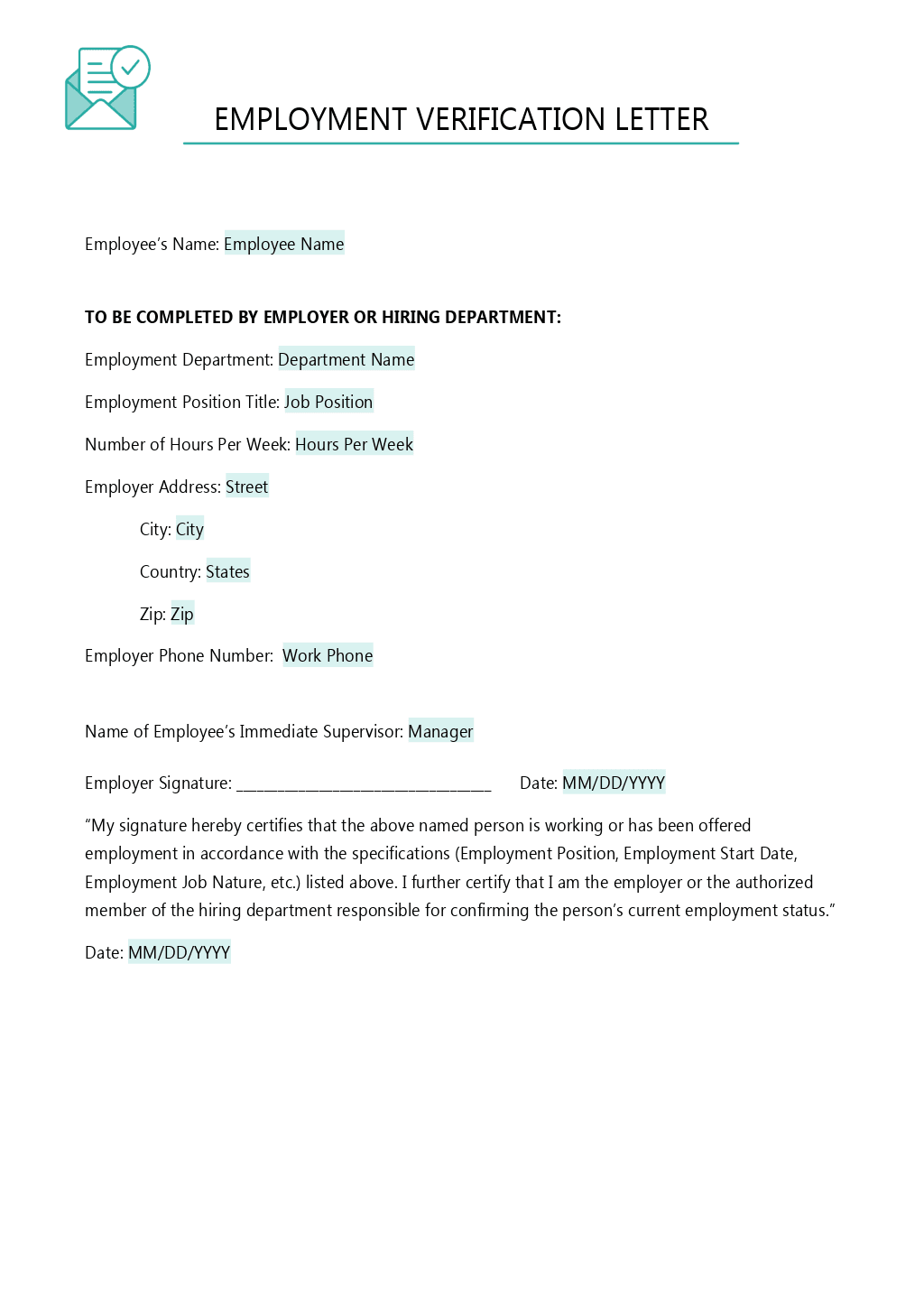 Employment Verification template for Odoo | ONLYOFFICE | ONLYOFFICE