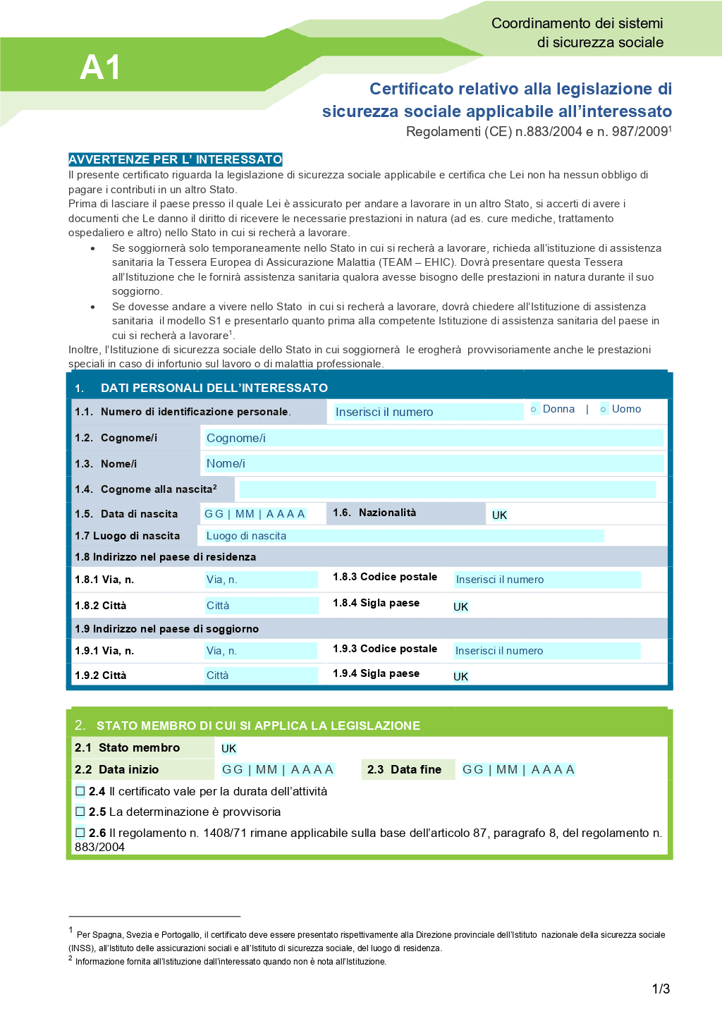 Modello A1 Modello A1