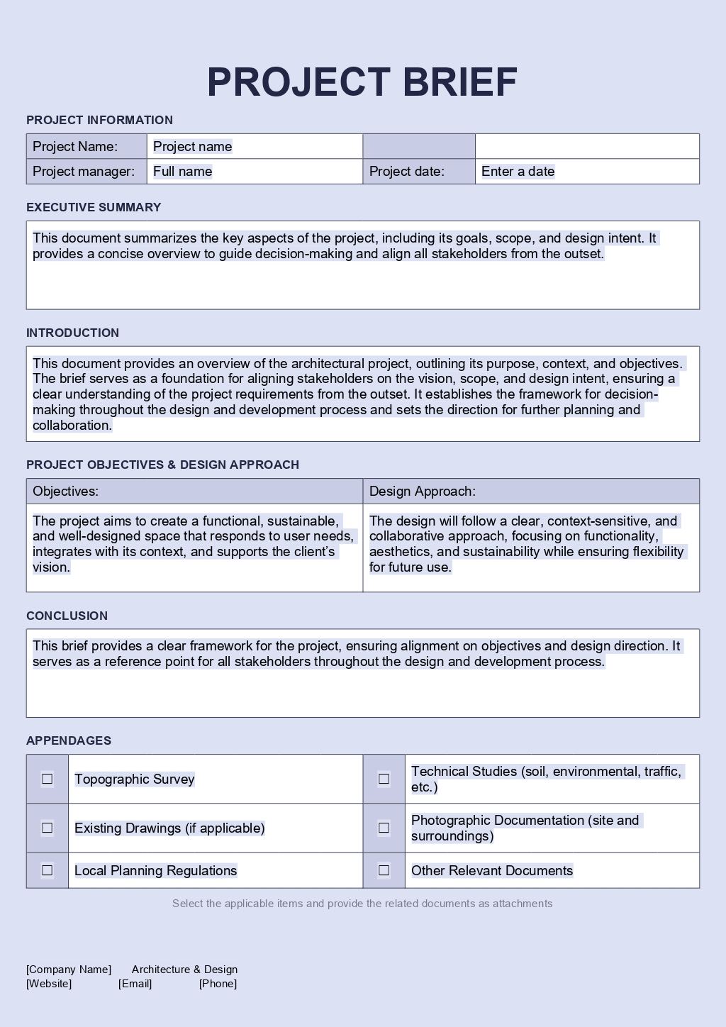 Project brief template | ONLYOFFICE | ONLYOFFICE
